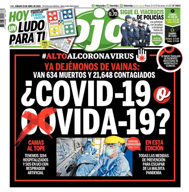 Diario Ojo 25 de abril de 2020 web ojo | IMPRESA | OJO