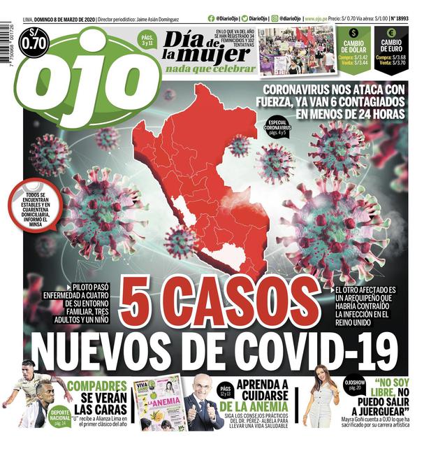 Portada Diario Ojo 08 de marzo de 2020 web ojo | IMPRESA | OJO
