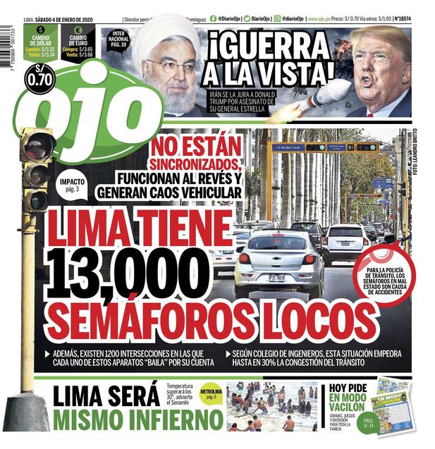 Portada de Diario OJO 04 de enero de 2019 | IMPRESA | OJO