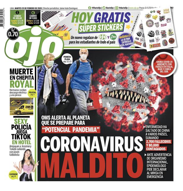 PORTADA DIARIO OJO 25 DE FEBRERO WEB OJO | IMPRESA | OJO