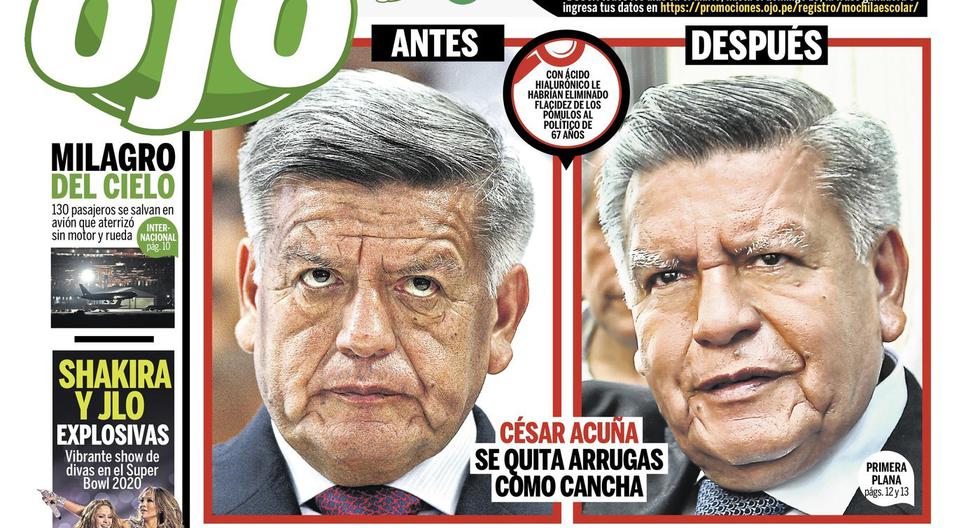 Portada de Diario Ojo 4 de febrero de 2020 web ojo | IMPRESA | OJO